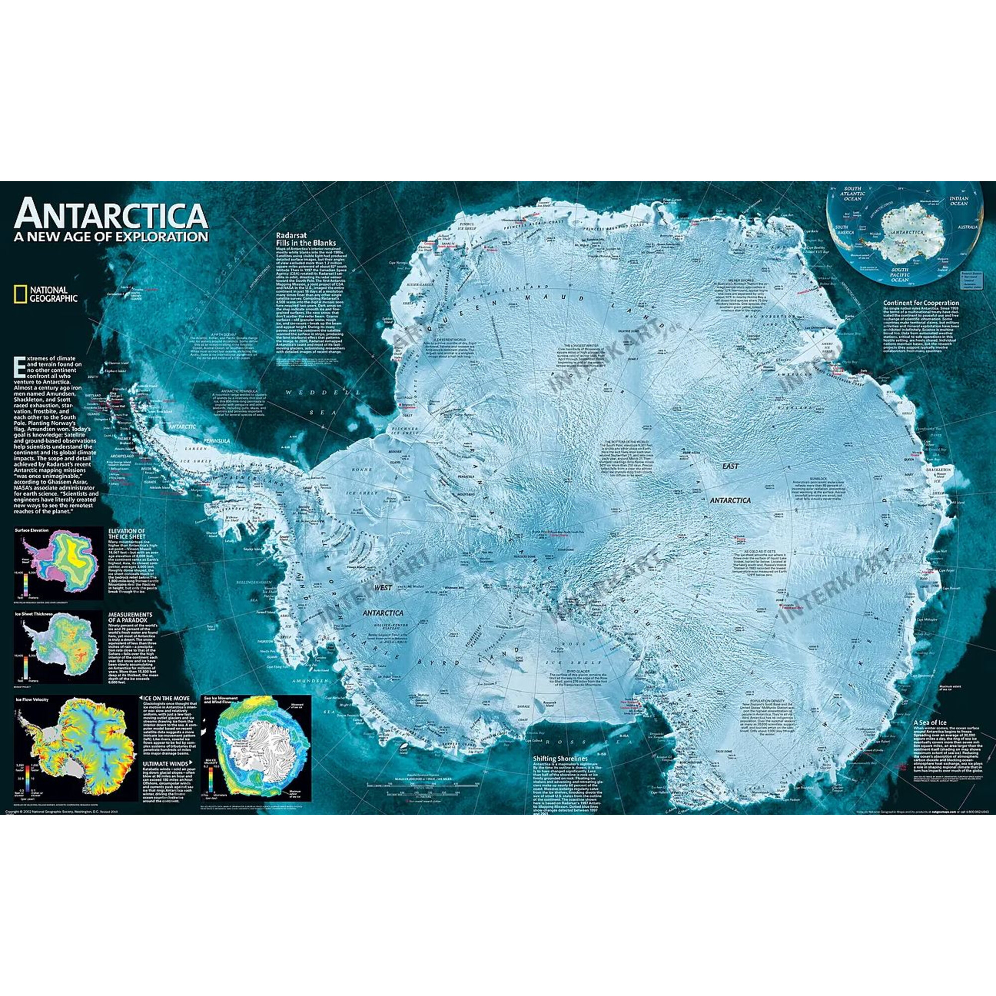 National Geographic Regional-Karte Antarktis (79 x 51 cm)